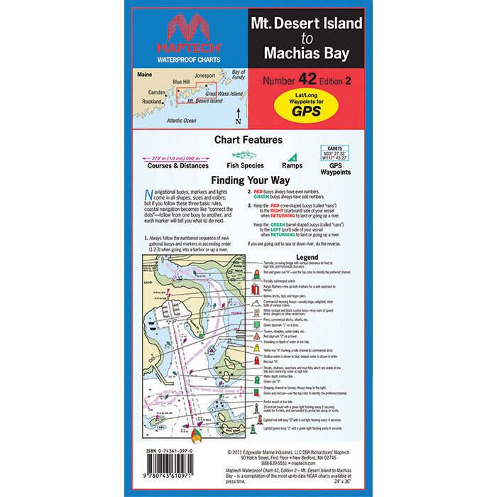 Maptech Folding Waterproof Chart - Mt. Desert Island to Machias Bay ...