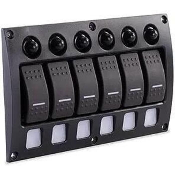 Sierra Switch Panel, Weather Resistant 6P Contura Rocker with Circuit ...